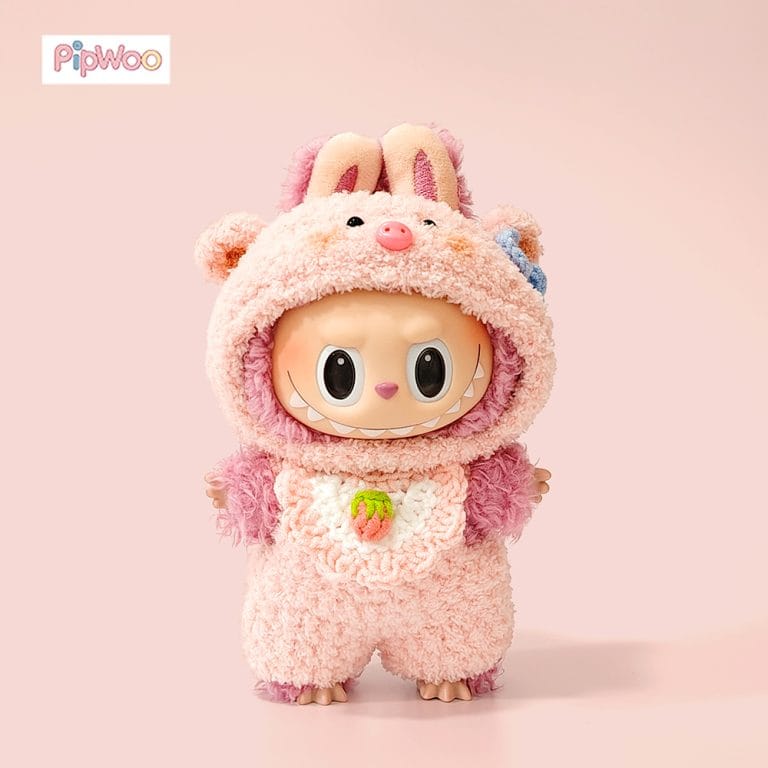 Crochet Labubu Clothes - Cotton Candy Pig - PipWoo