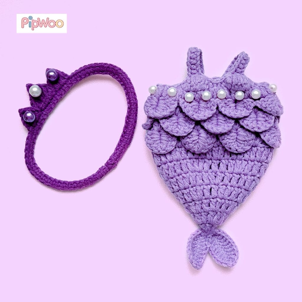 Crochet Labubu Clothes - Purple Mermaid | PipWoo