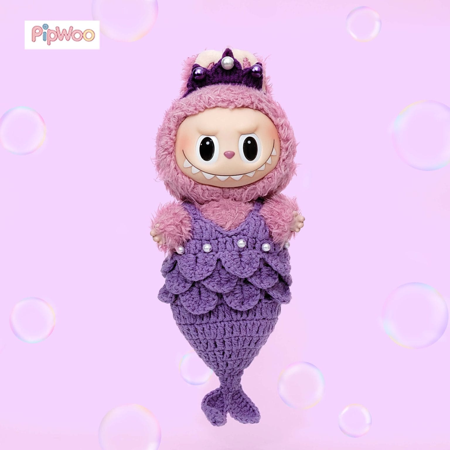 Crochet Labubu Clothes - Purple Mermaid | PipWoo