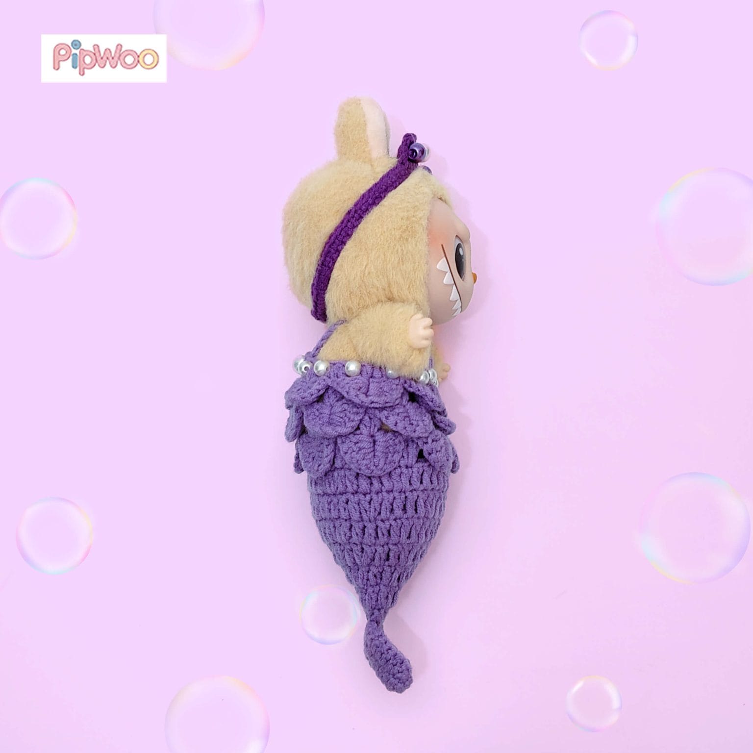 Crochet Labubu Clothes - Purple Mermaid | PipWoo